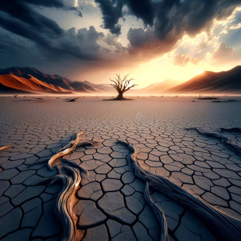 Dramatic desert life view stock illustration. Illustration of ...