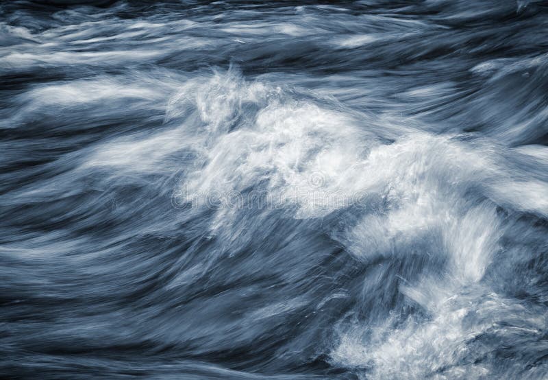 Dramatic Detail of the Raging Waves of the Blue River Stock Photo ...