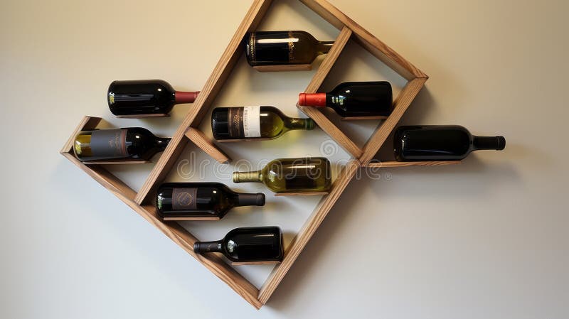 Dramatic Diagonal Wine Rack Picture Frame for Wall Decor Stock ...