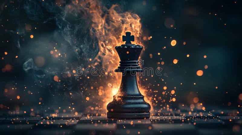 A Dramatic Digital Concept Depicts a Mighty Chess King Enveloped in ...