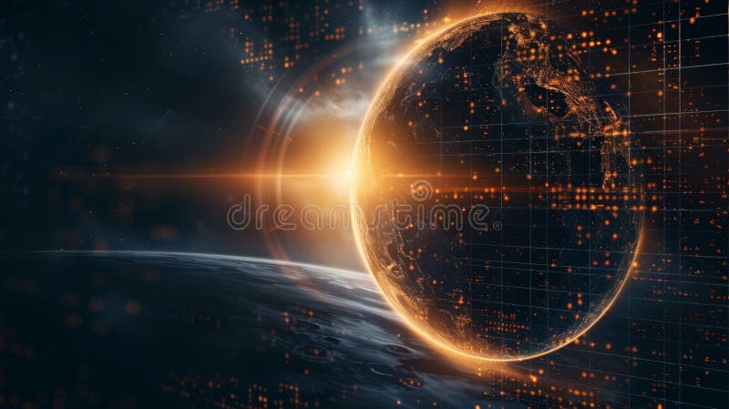 Digital ECLIPSE stock illustration. Illustration of sunlight - 91496145