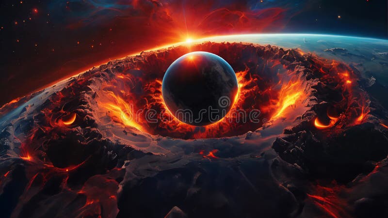 Cosmic Cataclysm: Fiery Planet Collision in Space Stock Video - Video ...