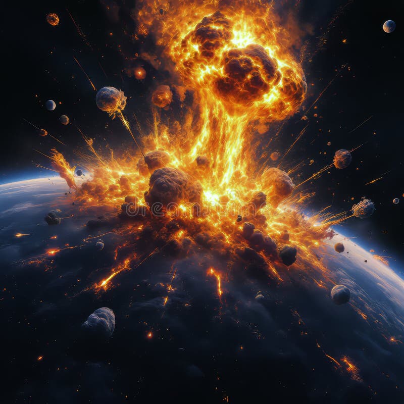 A Dramatic Digital Painting Shows a Massive Asteroid Impacting a Planet ...