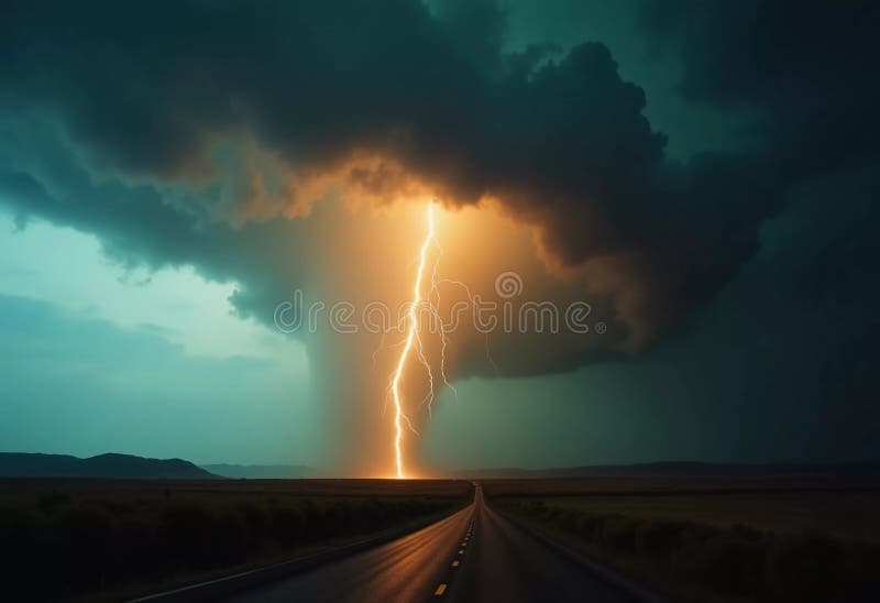A Dramatic Display of Nature Unfolds As Lightning Penetrates Dark Storm ...