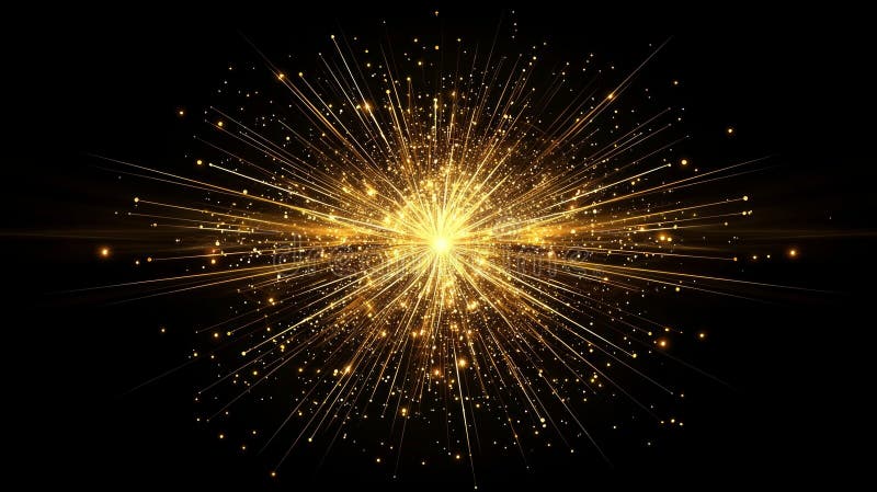 In a Dramatic Display, Yellow Particles Radiate from a Central Point ...