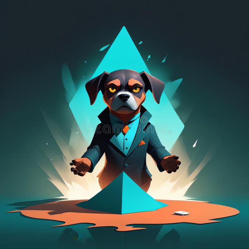 A Dramatic Dog Character for T-Shirt Design Stock Illustration ...