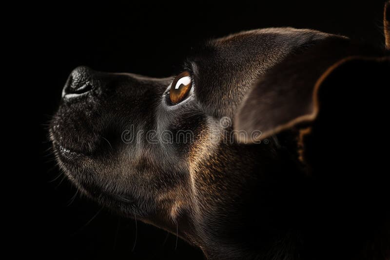 Dramatic Dog Portrait with Highlighted Features. Stock Illustration ...