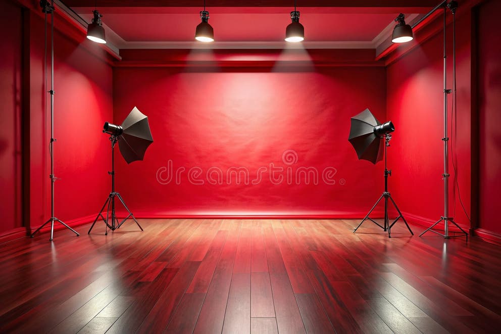Dramatic Double Exposure Gradient Spotlight Floor Backdrop for Red Room Studio Product ...