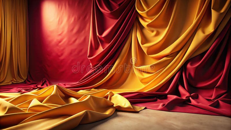 Dramatic Draped Fabric Backdrop in Warm Autumnal Hues. Generative AI ...