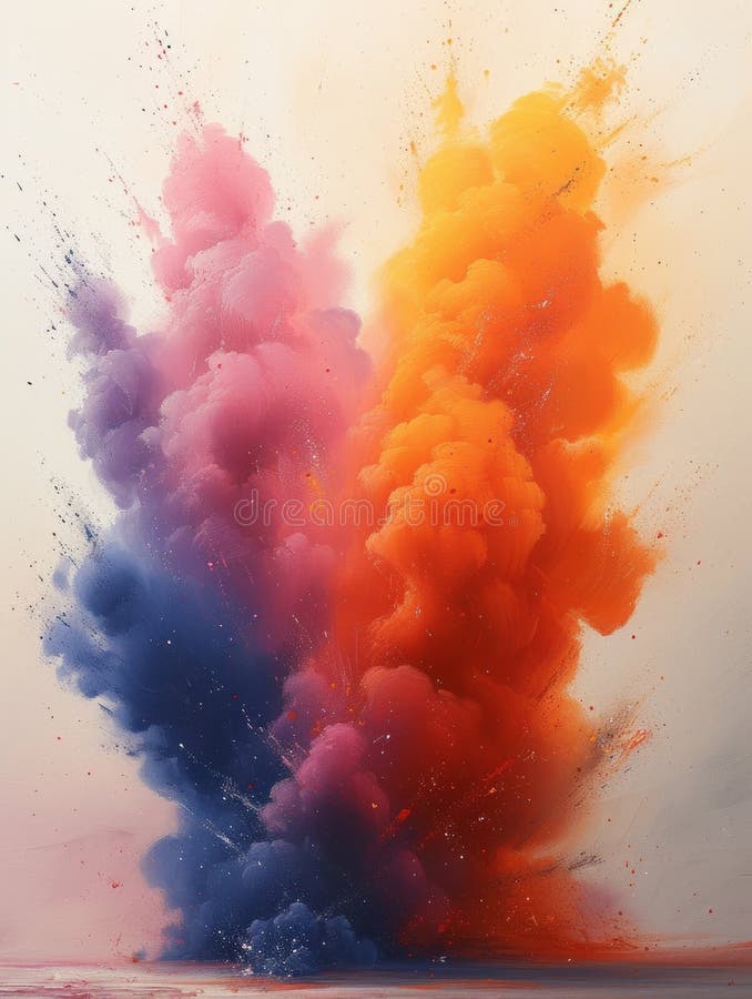 Dramatic Dust Explosion in Studio Generative AI Stock Illustration ...