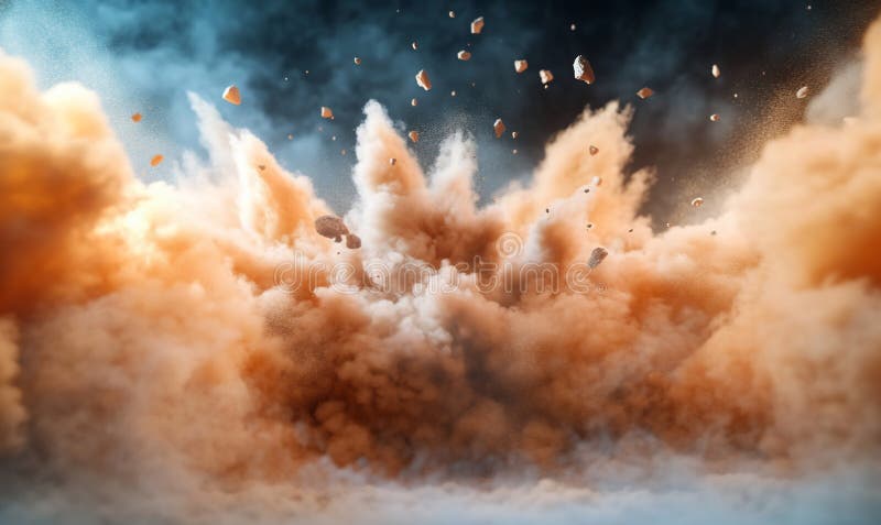 Dramatic Dust and Rock Explosion Stock Illustration - Illustration of ...