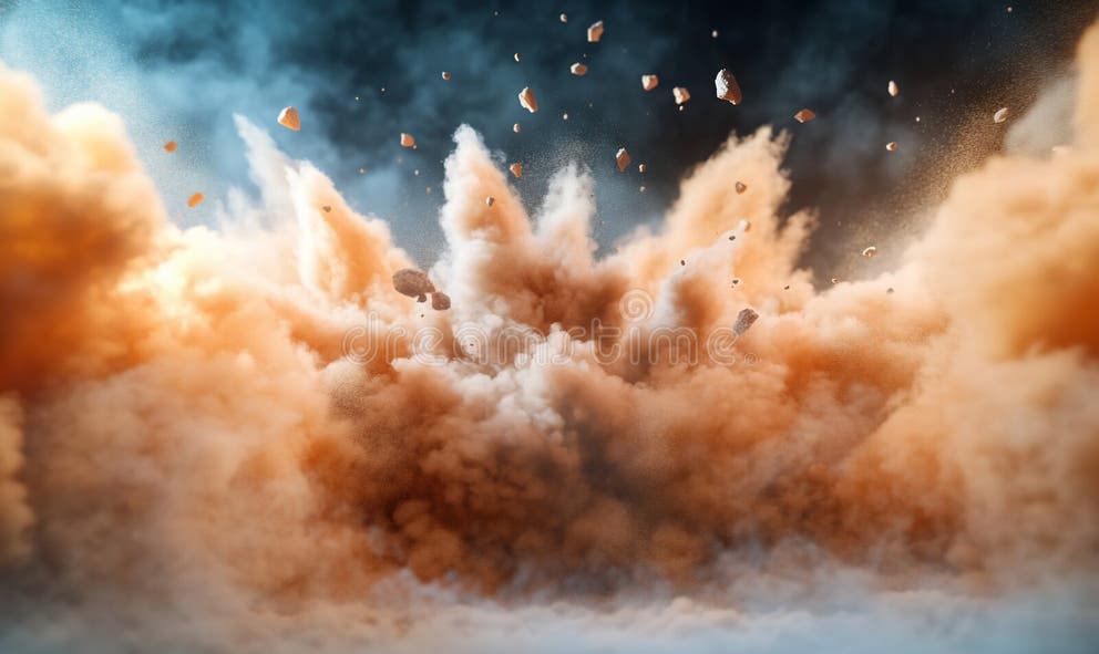 Dramatic Dust and Rock Explosion Stock Illustration - Illustration of ...
