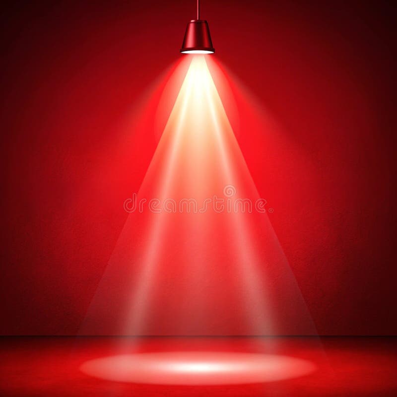 Glowing Red Spotlight on Paper Background Stock Illustration ...