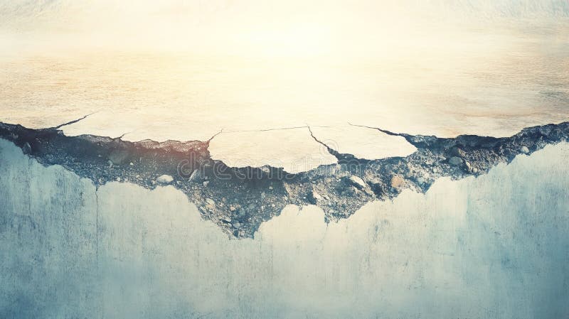 Dramatic Earthquake Landscape with Cracked Ground and Bright Sky at ...