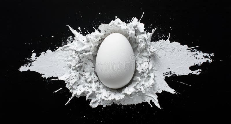 Dramatic Egg Explosion on Black Background Stock Illustration ...