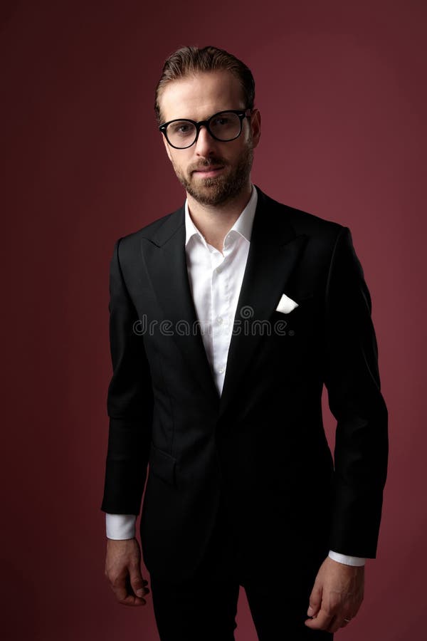 Dramatic Elegant Man in Suit Pulling Hat Over Face and Hiding Stock ...