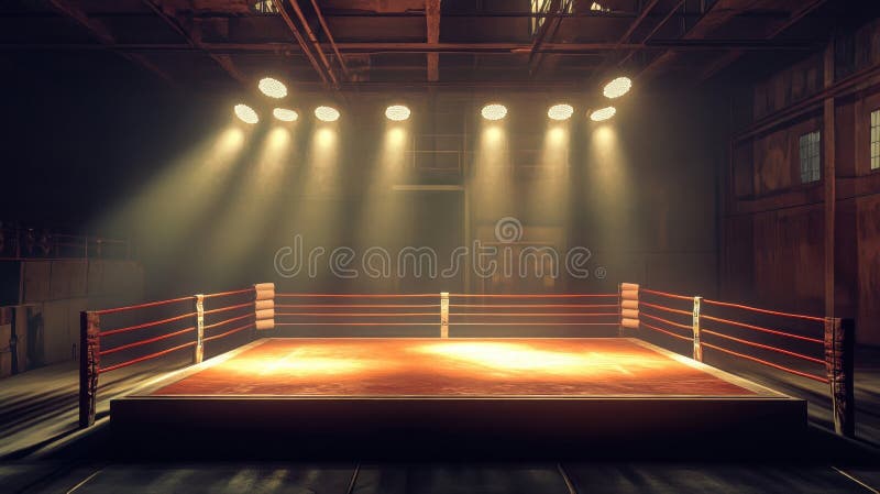 Empty Boxing Ring Awaiting the Fight. AI Generated Stock Illustration ...