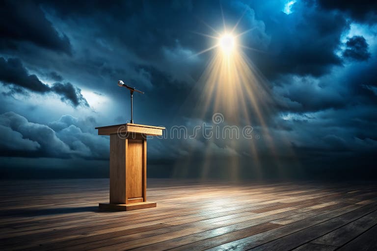 Dramatic Empty Stage with Lectern and Spotlight a Versatile Stock Image ...