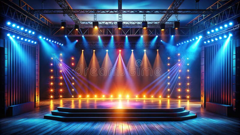 Dramatic Empty Stage Under a Powerful Spotlight a Cinematic 3D Render ...
