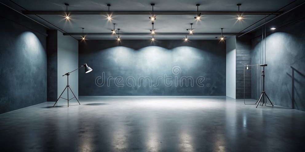 Dramatic Empty Studio Setting for Product Photography a Gradient Gray ...