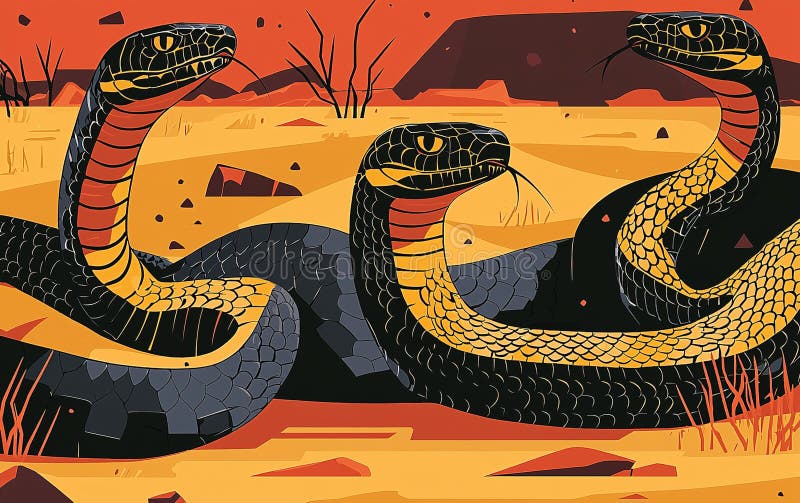 Cobras Intertwine Stock Illustrations – 1 Cobras Intertwine Stock ...