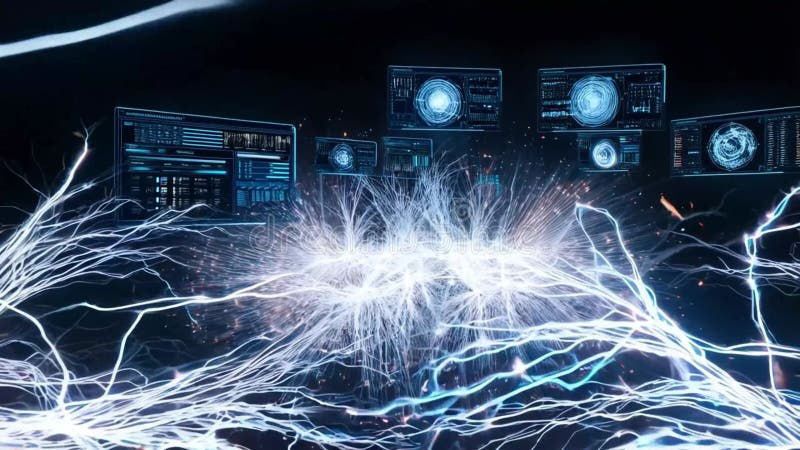 Futuristic Console Unleashing Powerful Electrical Arcs and Energy Storm ...