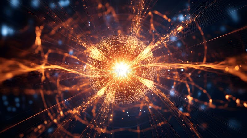 Dramatic Eruption of Atomic Energy Nuclear Fission Visualization Stock ...