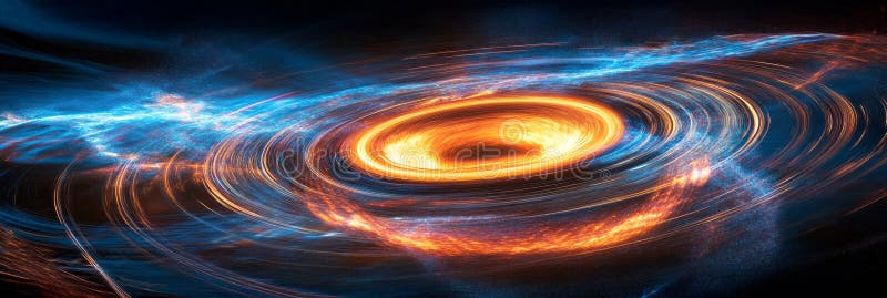 A Dramatic, Ethereal Rendering of a Black Hole with a Glowing Accretion ...