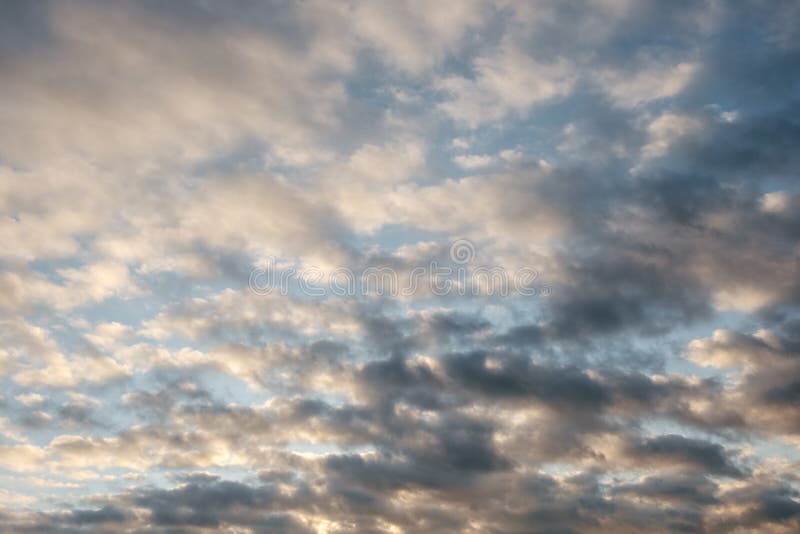 The Dramatic Evening Sky in Cirrus Clouds at Sunset Stock Image - Image ...