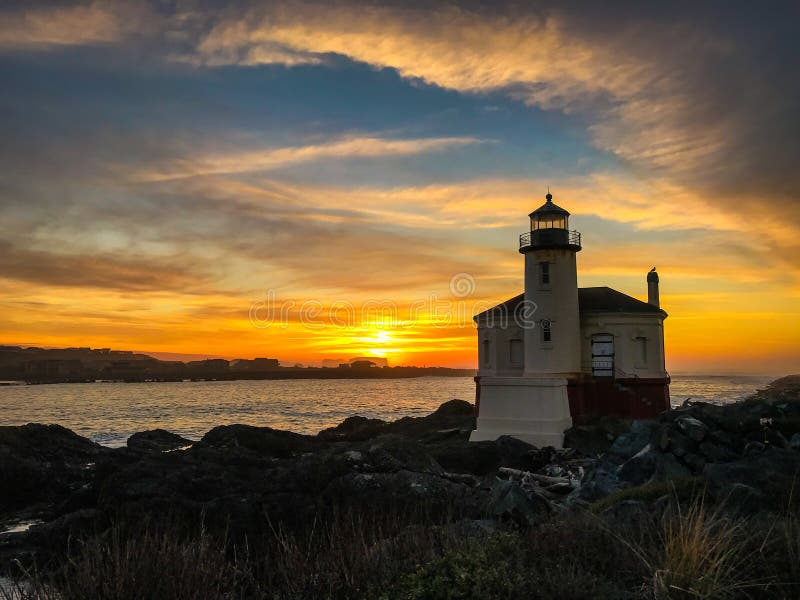 Oregon Lighthouse. stock image. Image of coast, oregon - 1519007