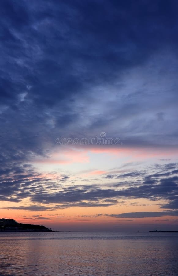 Dramatic Evening Sky on the Sea. Stock Image - Image of beach, moody ...