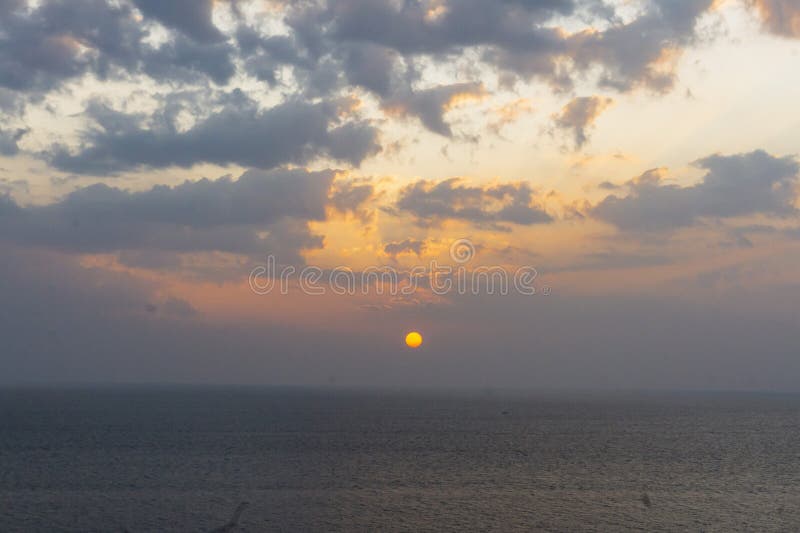 Dramatic Evening Sunset Cloudy Sky at Andaman Sea. Stock Photo - Image ...