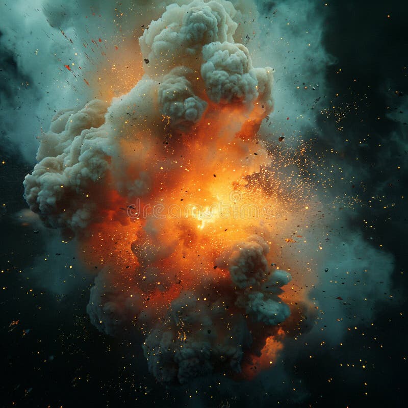 Dramatic Explosion Casting Vibrant Colors Against a Dark Backdrop at ...