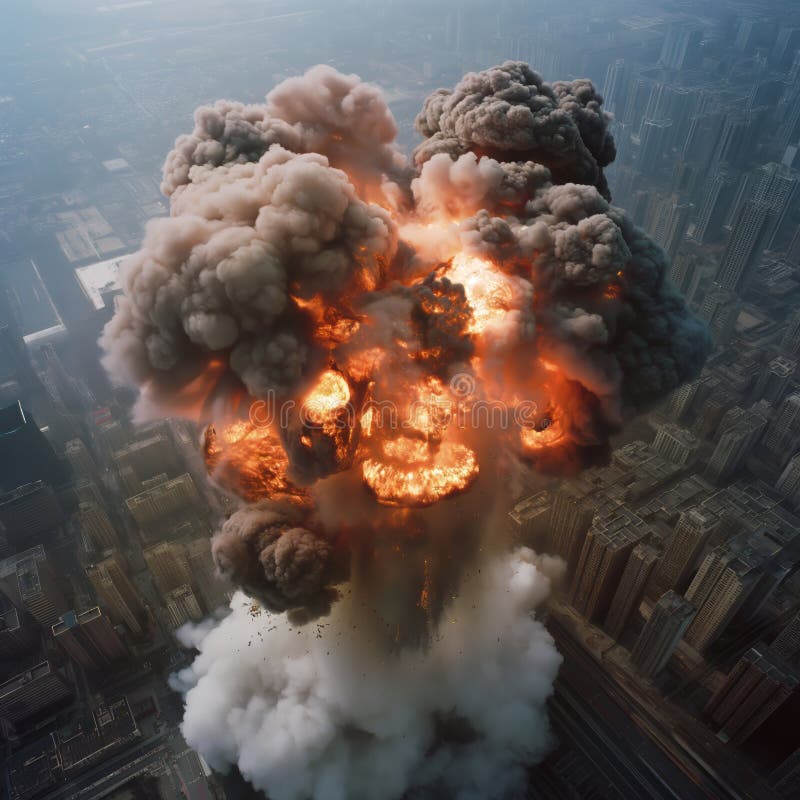 Dramatic Explosion in a City Captured in a Professional Photo Stock ...