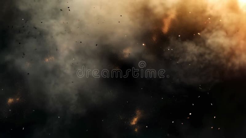 Dramatic Explosion Cloud with Swirling Smoke and Falling Debris Stock ...