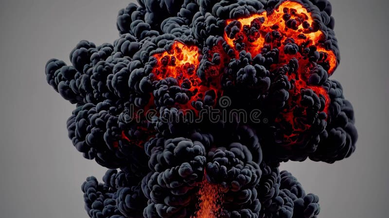 Dramatic Explosion Creates Powerful Fire Blast with Dense Black Smoke ...