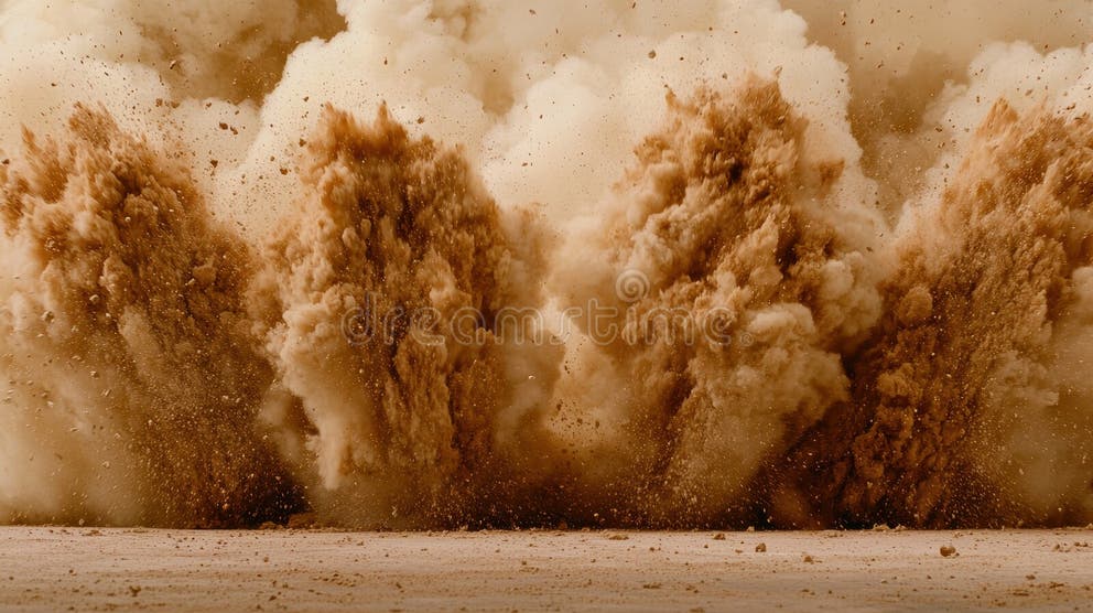 Dramatic Explosion of Dust and Debris Stock Illustration - Illustration ...