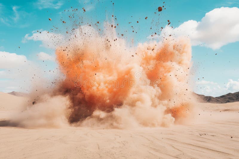 A Dramatic Explosion Erupts in a Vast Desert, Causing Chaos and ...