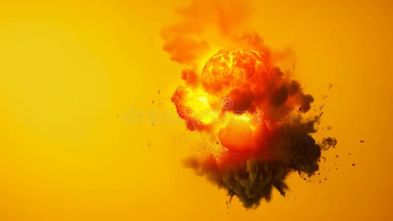 Dramatic Explosion with Fiery Clouds and Bright Background Stock Video ...