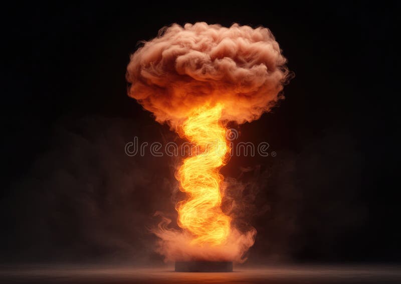 A Dramatic Explosion with a Fiery Mushroom Cloud Showcasing Vibrant ...