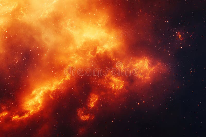 Dramatic Explosion of Fire and Smoke Stock Illustration - Illustration ...