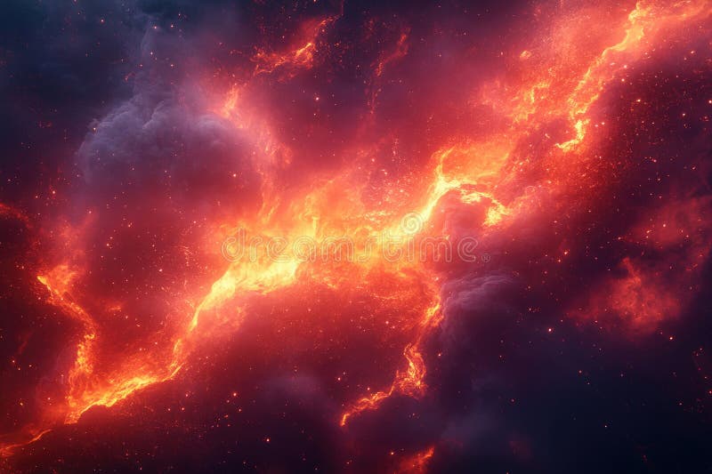 Dramatic Explosion of Fire and Smoke Stock Illustration - Illustration ...