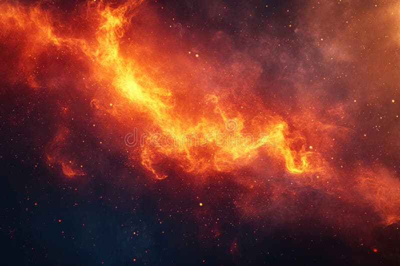 Dramatic Explosion of Fire and Smoke Stock Illustration - Illustration ...