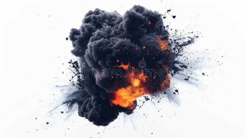 Dramatic Explosion with Fire and Smoke, Generative AI Stock Image ...