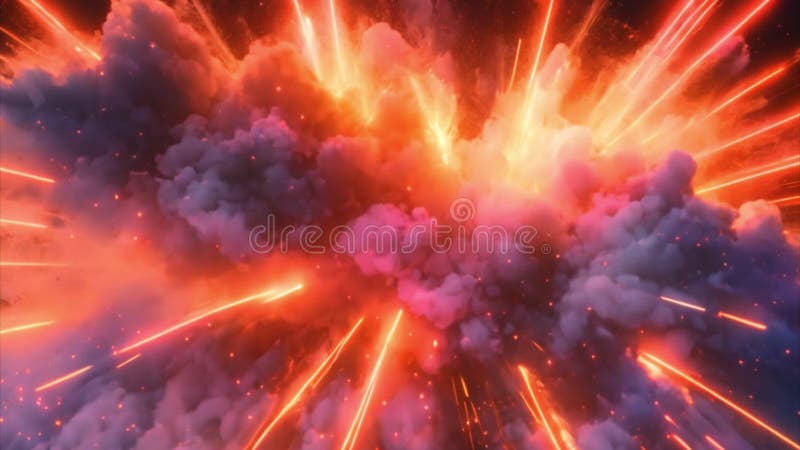 Fiery Explosion in the Sky stock footage. Video of intense - 336008718