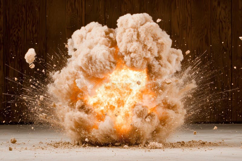 Dramatic Explosion with Flames and Smoke Stock Illustration ...