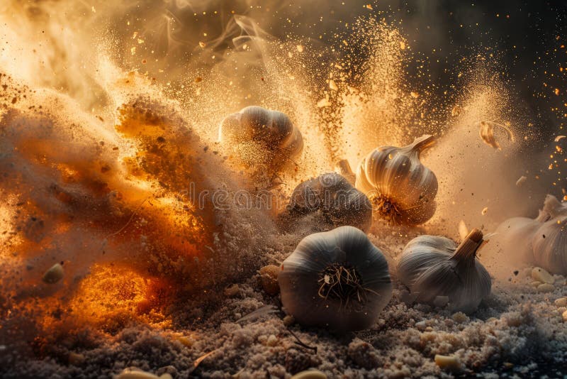 Dramatic Explosion of Garlic Bulbs in Dust Clouds with Intense Dynamic ...