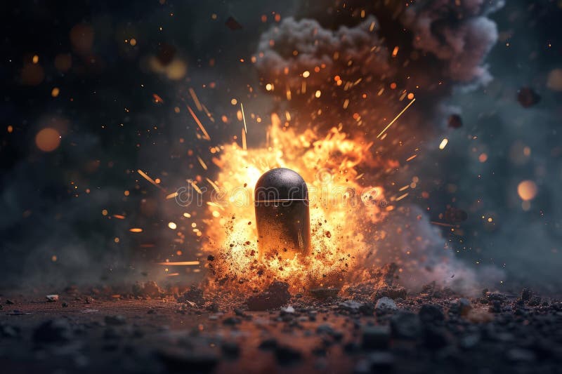 Explosive Burst of Fire and Sparks Stock Image - Image of orange ...