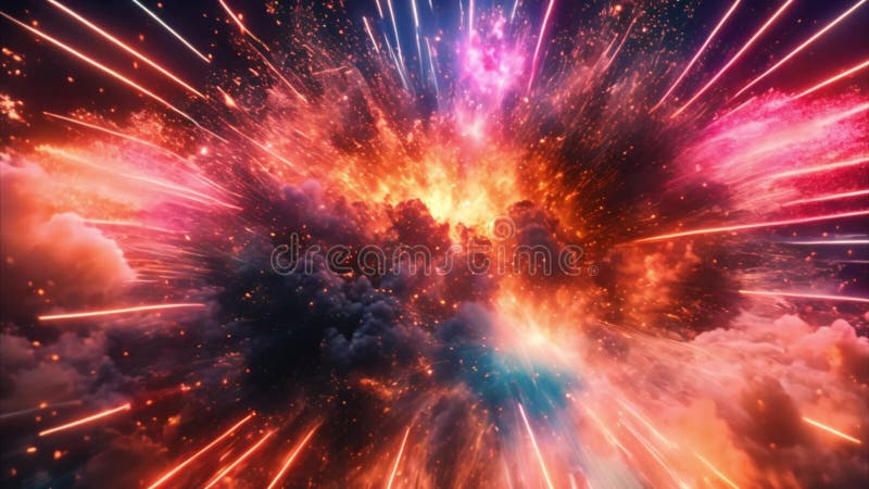 Cosmic Explosion in a Cloud Stock Footage - Video of galaxy, blue ...