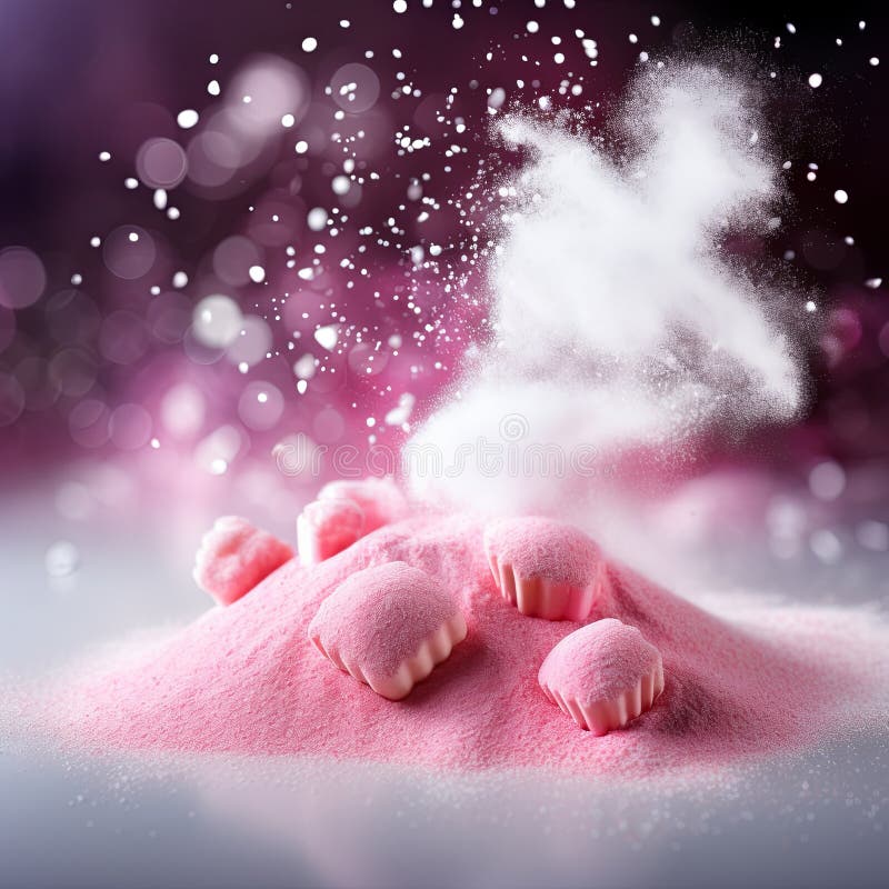Dramatic Explosion of Pink Powder Surrounding a White Rabbit in a ...